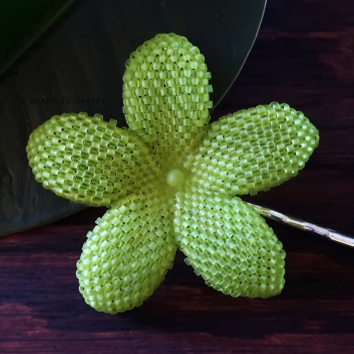 Heart in Hawaii 2.5 Inch Beaded Plumeria Flower - Chartreuse – Temple ...